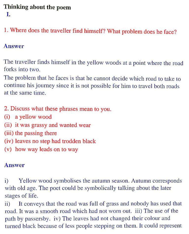 MP Board Solution Class 9th English Chapter 2 The Road Not Taken mp-board-solution-class-9th-english-chapter-2-the-road-not-taken