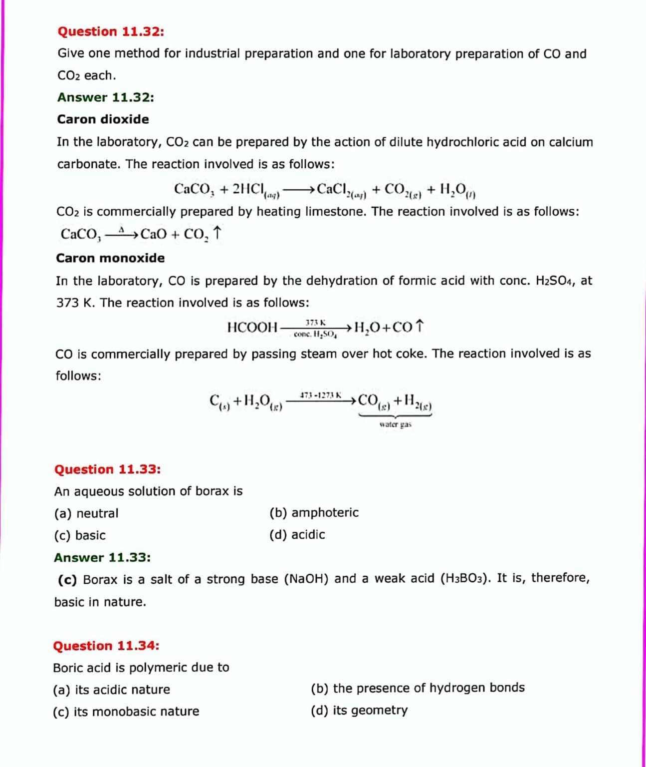 Mp Board Solution Class 11 Th Chemistry Chapter 11 The P Block Elements 
